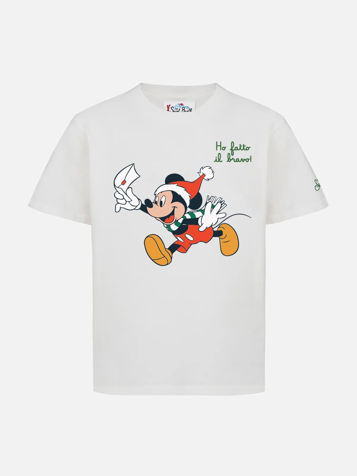 T-shirt Cameron in cotone pesante con stampa Mickey Mouse e ricamo St ...