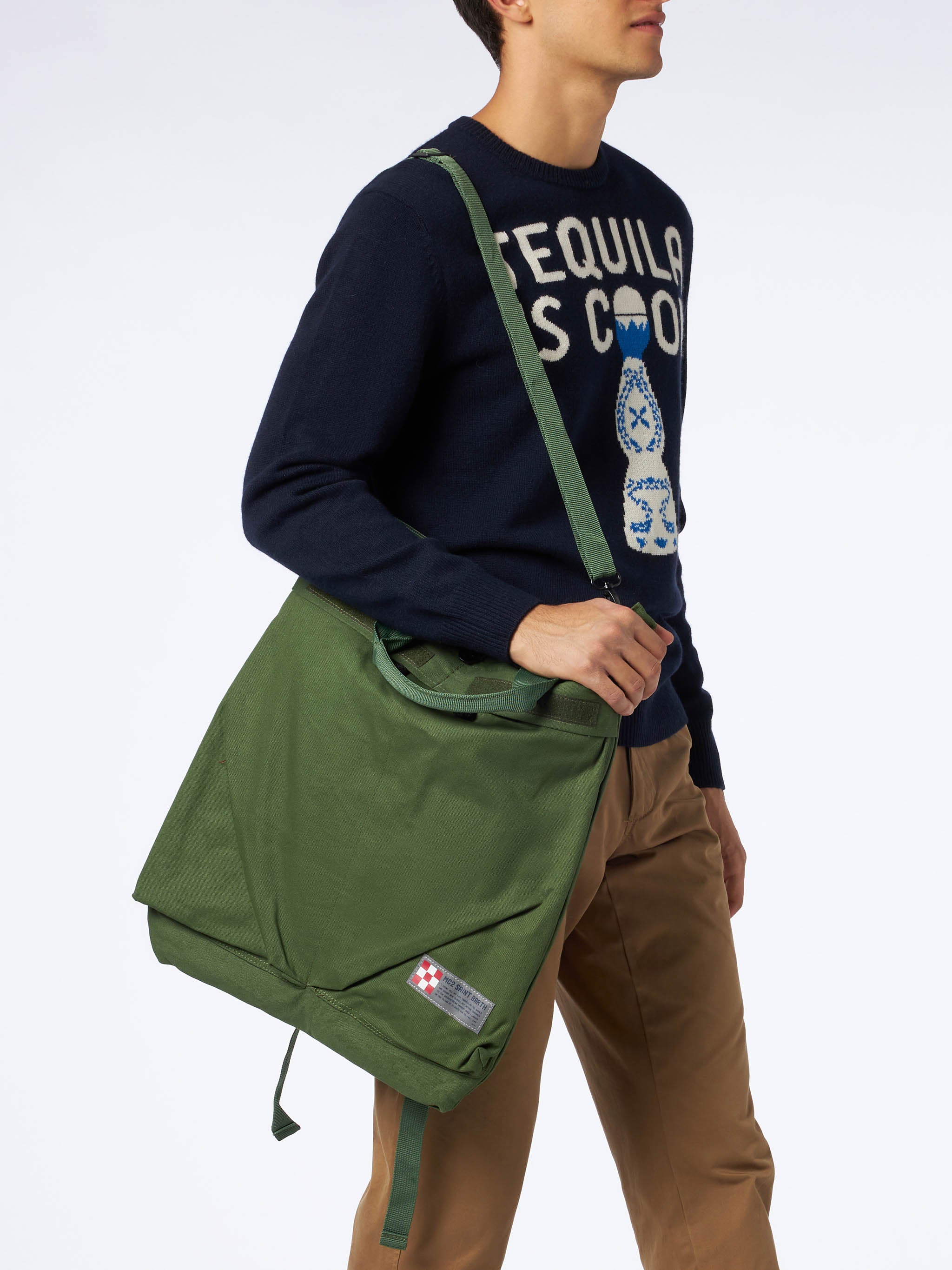 Military green canvas backpack – MC2 Saint Barth