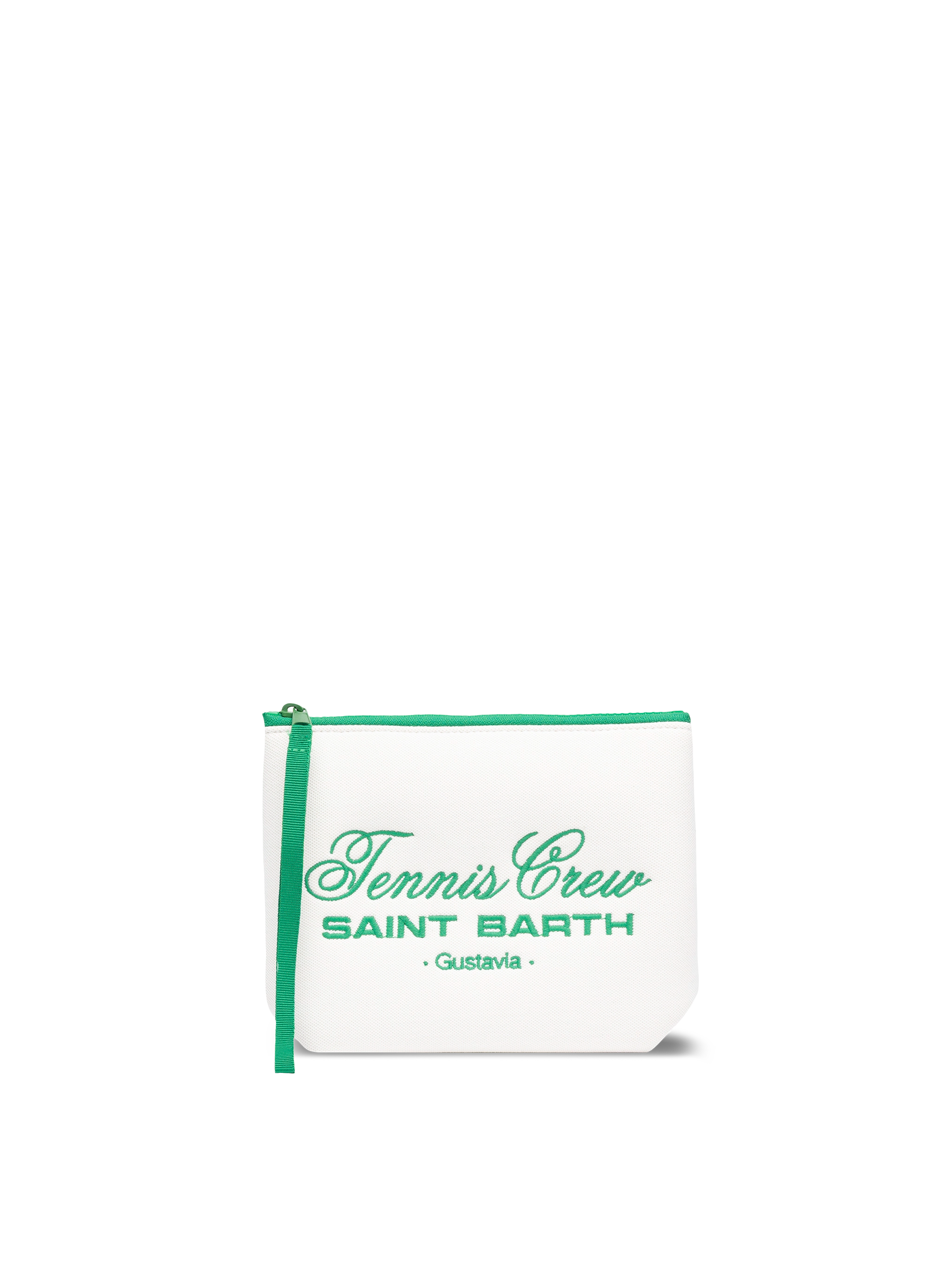 Pochette in piqué bianco Aline con ricamo Tennis Crew Saint Barth Gust ...