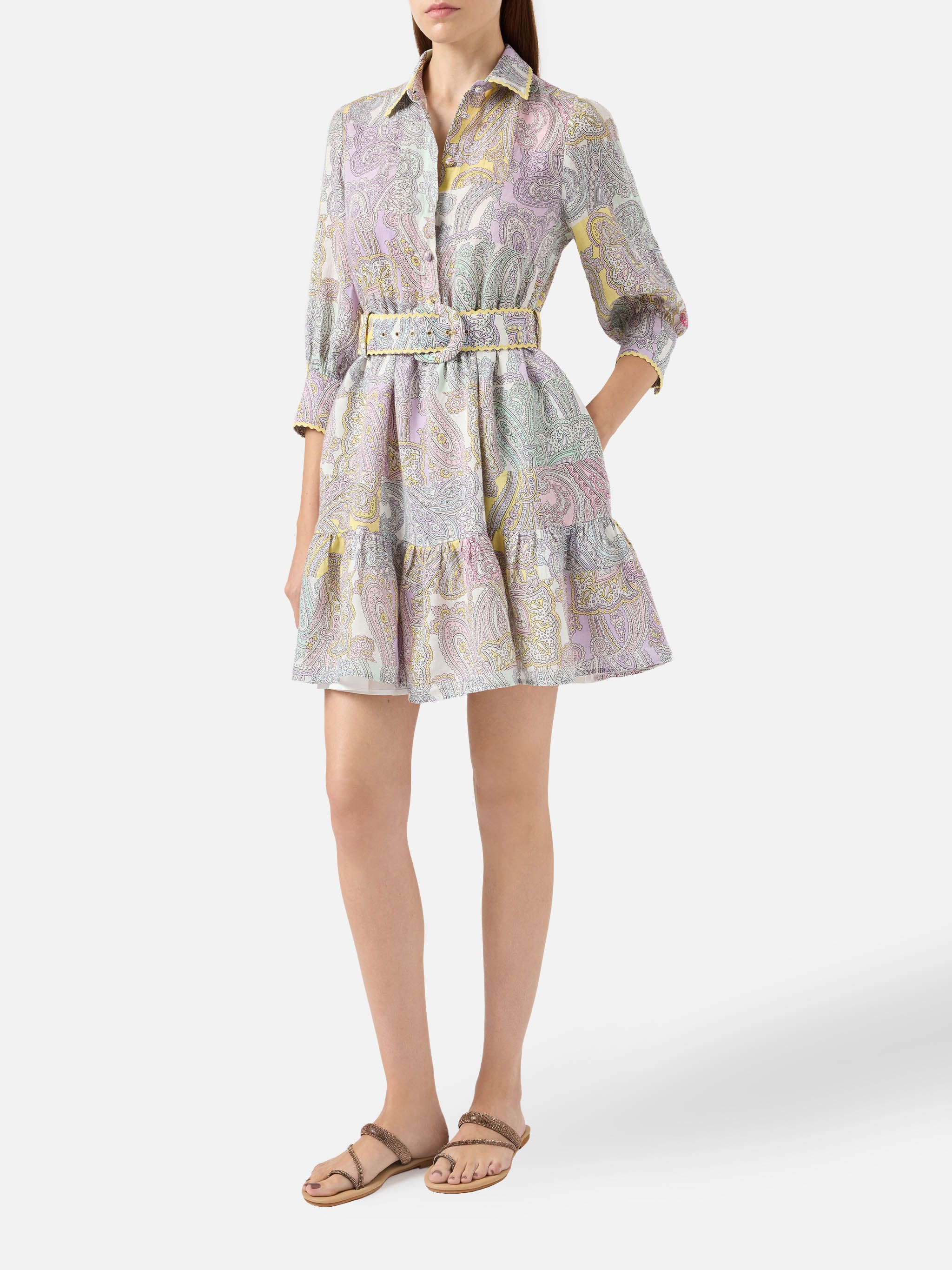 Short dress Daisi Linen with paisley print – MC2 Saint Barth