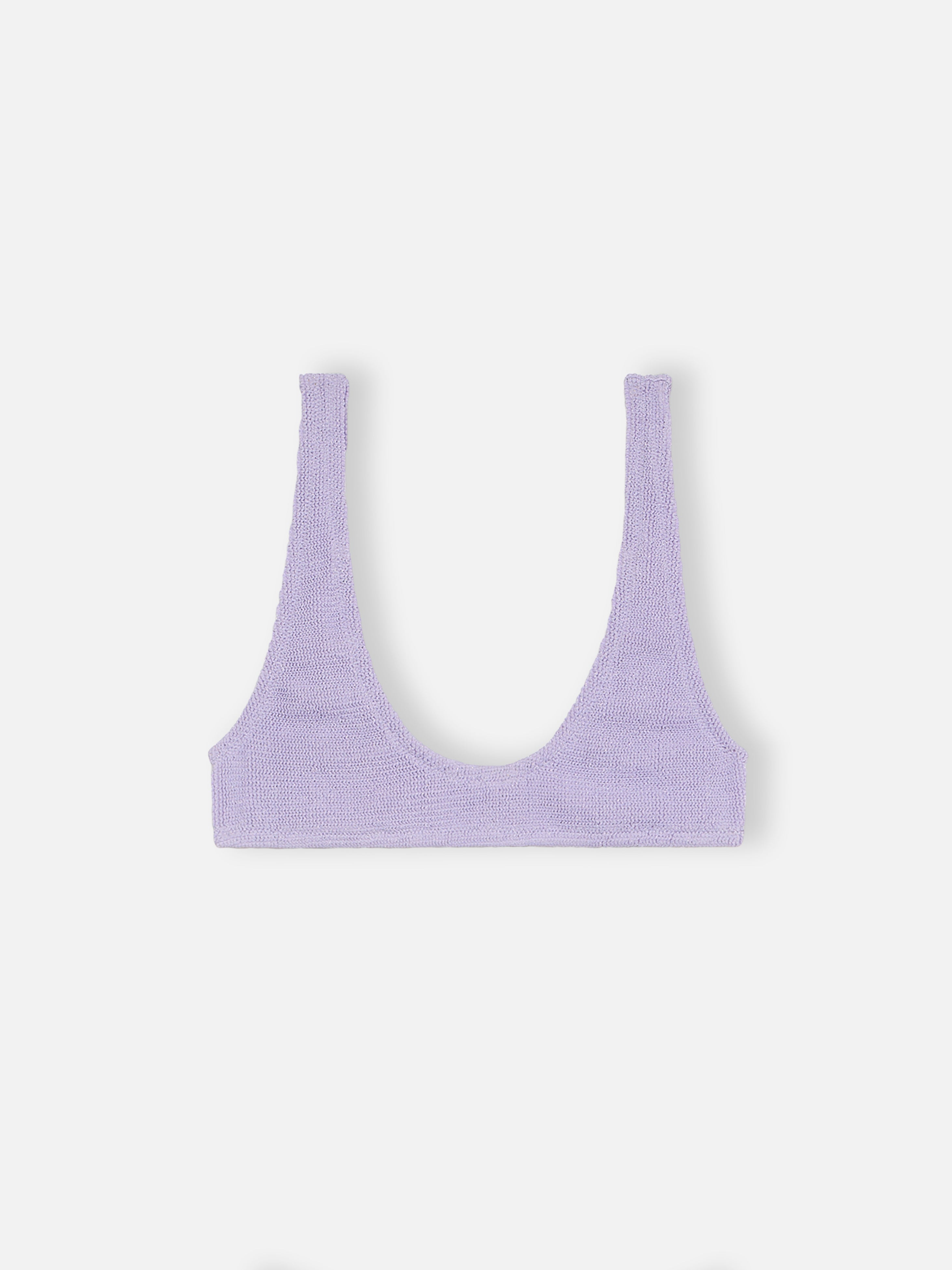 Bralette piccola stropicciata per donna lilla lurex Pamy – MC2 Saint Barth