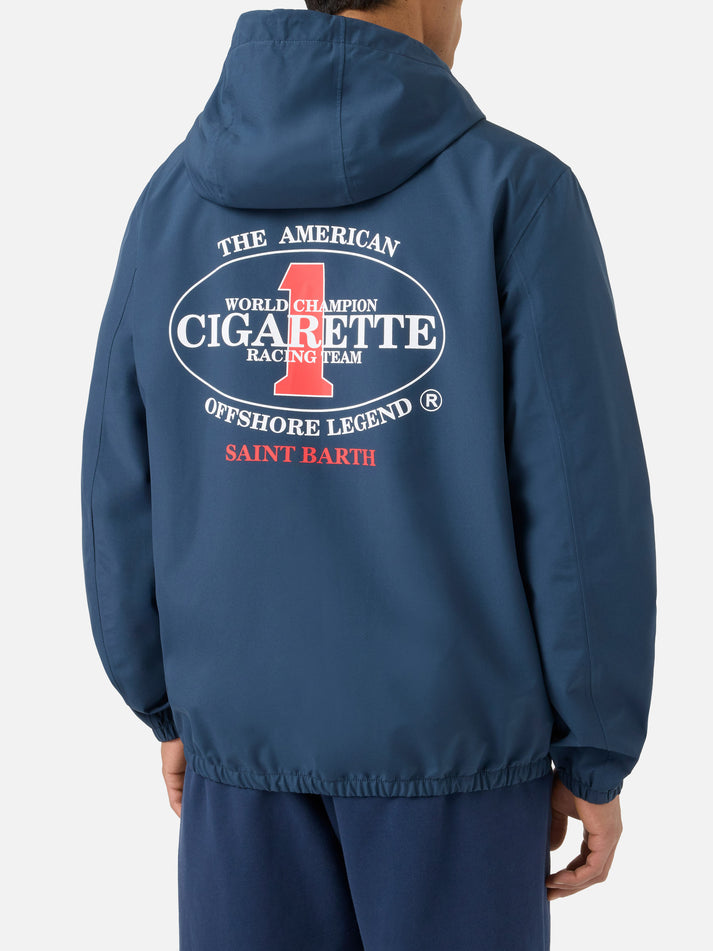 Giacca Pilot blu navy in tessuto tecnico con stampa Cigarette | Specia ...