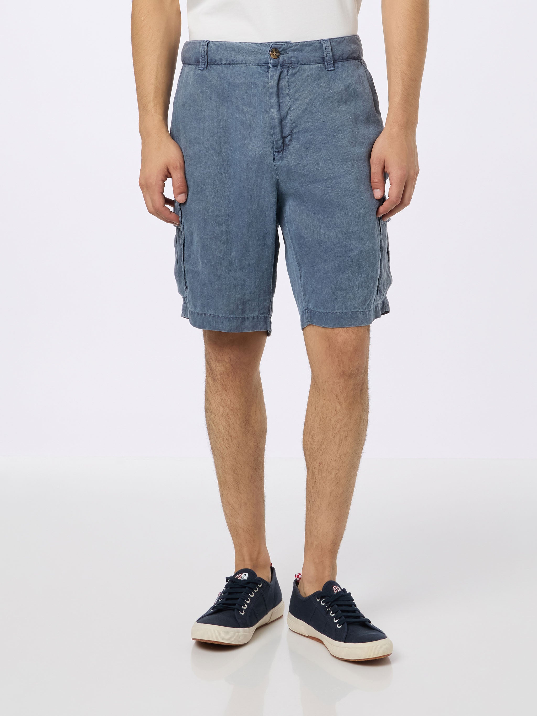 Bermuda da uomo in lino blu navy Rodi – MC2 Saint Barth