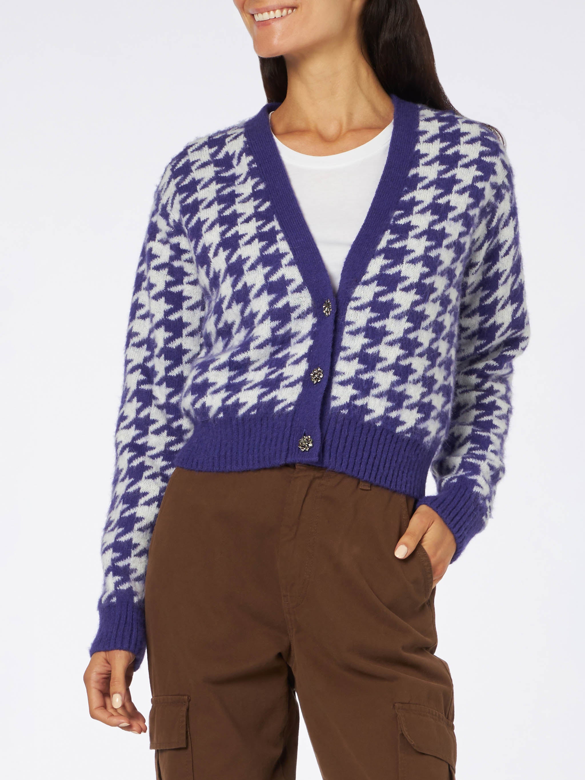 Cardigan crop da donna con bottoni gioiello – MC2 Saint Barth
