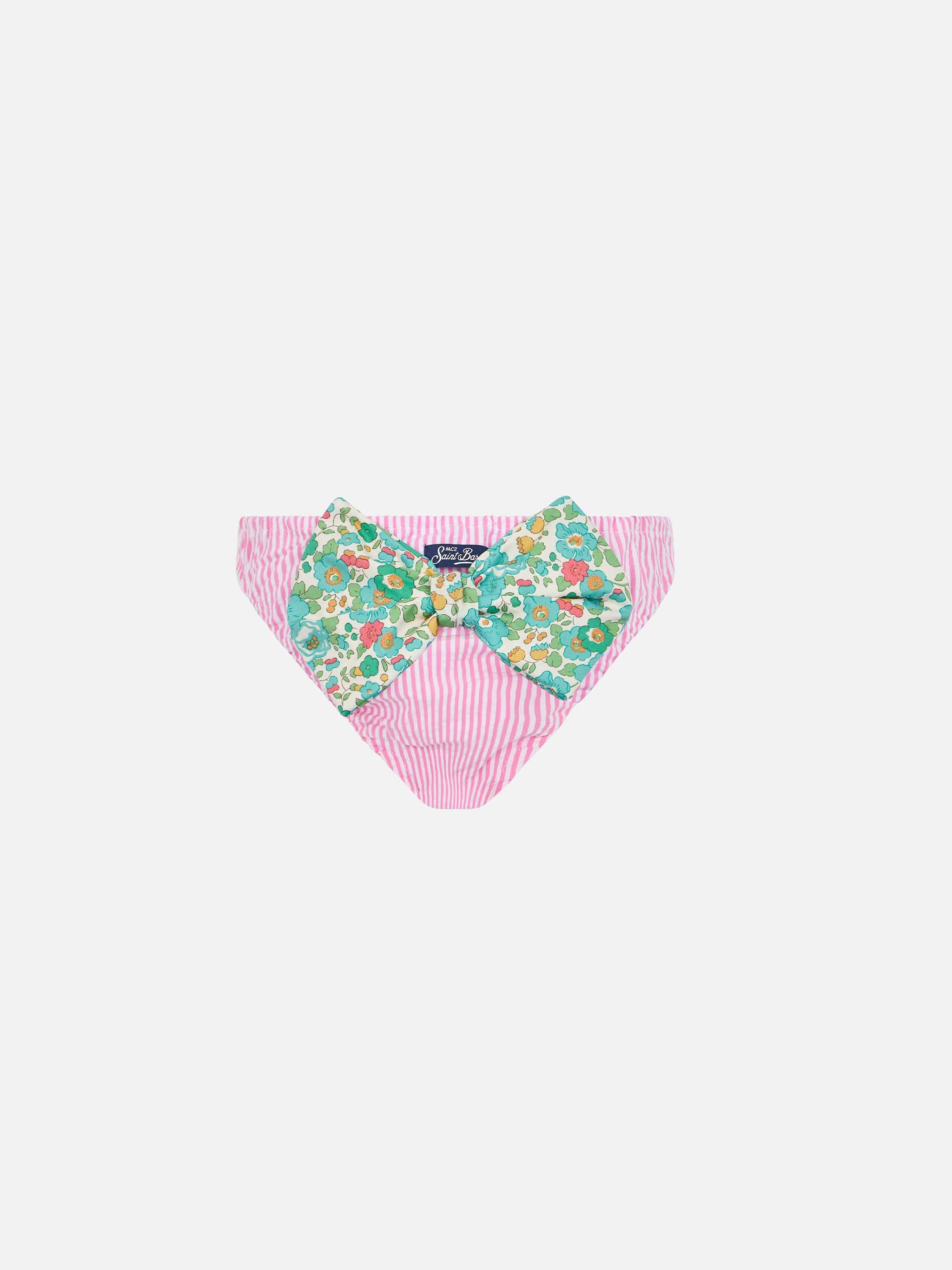 Slip da bagno da bambina in cotone Madame con fiocco e stampa Betsy ...