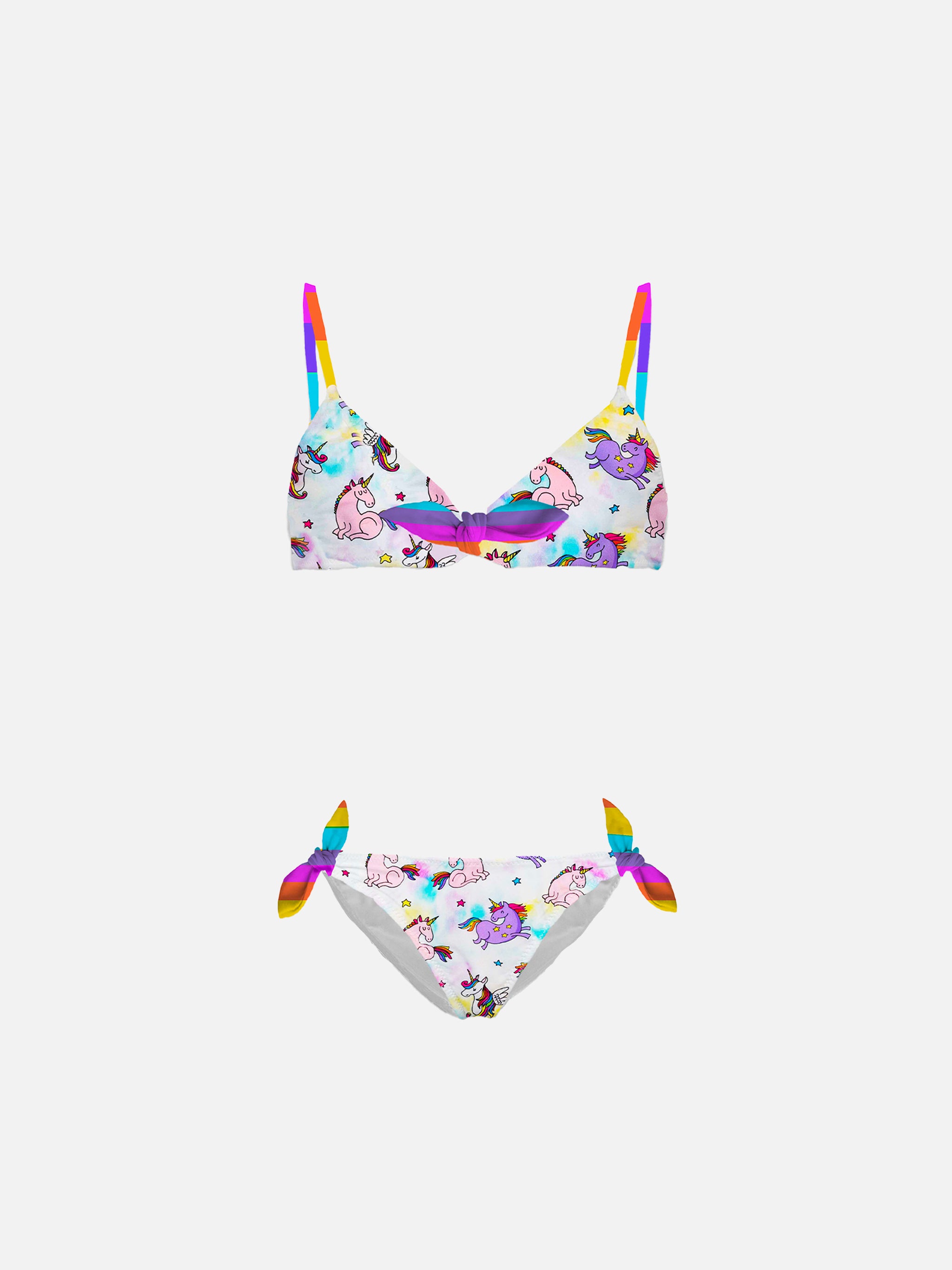 Ribbons triangle bikini for girl – MC2 Saint Barth