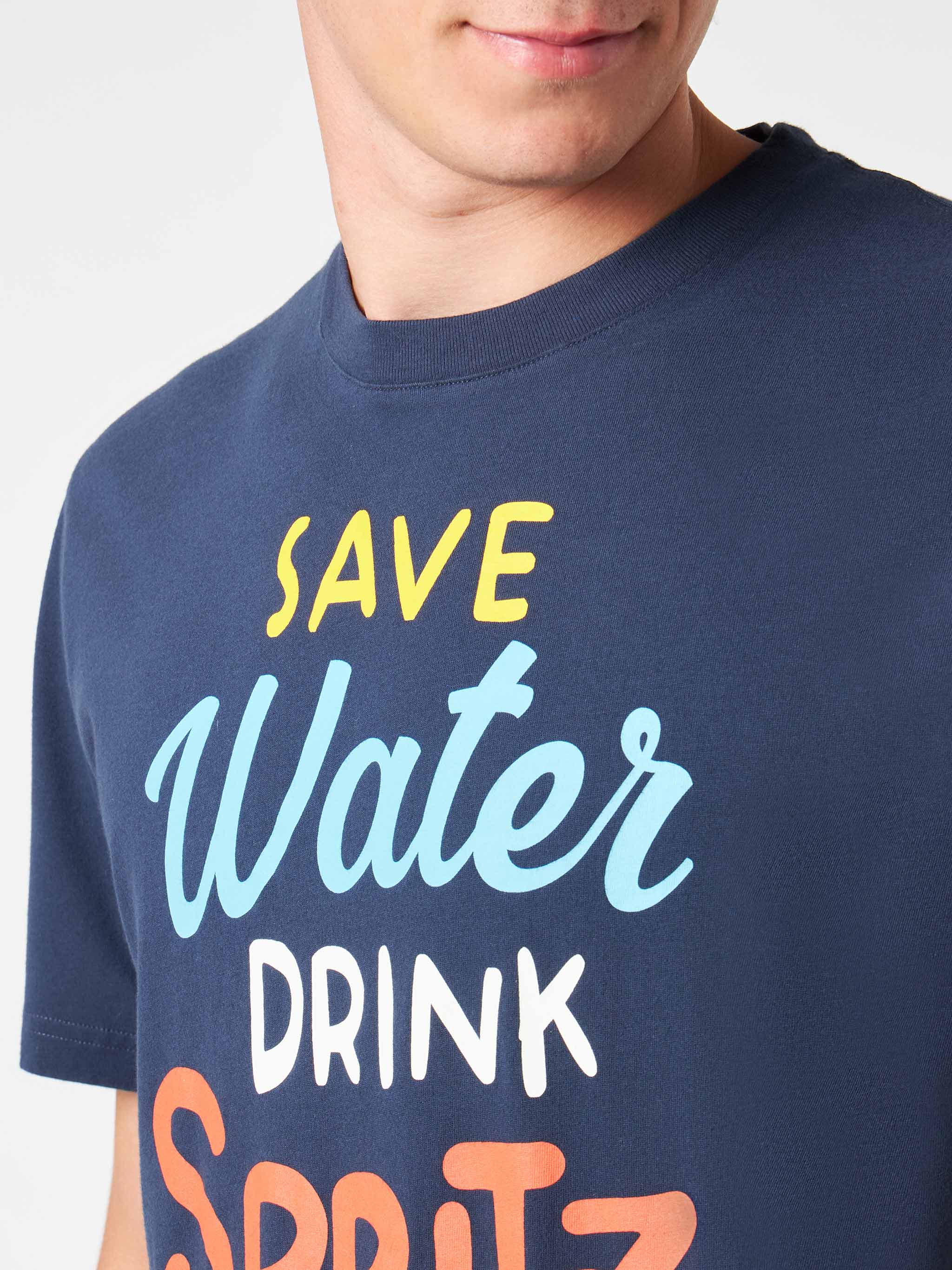 Man heavy cotton t-shirt with Spritz print – MC2 Saint Barth